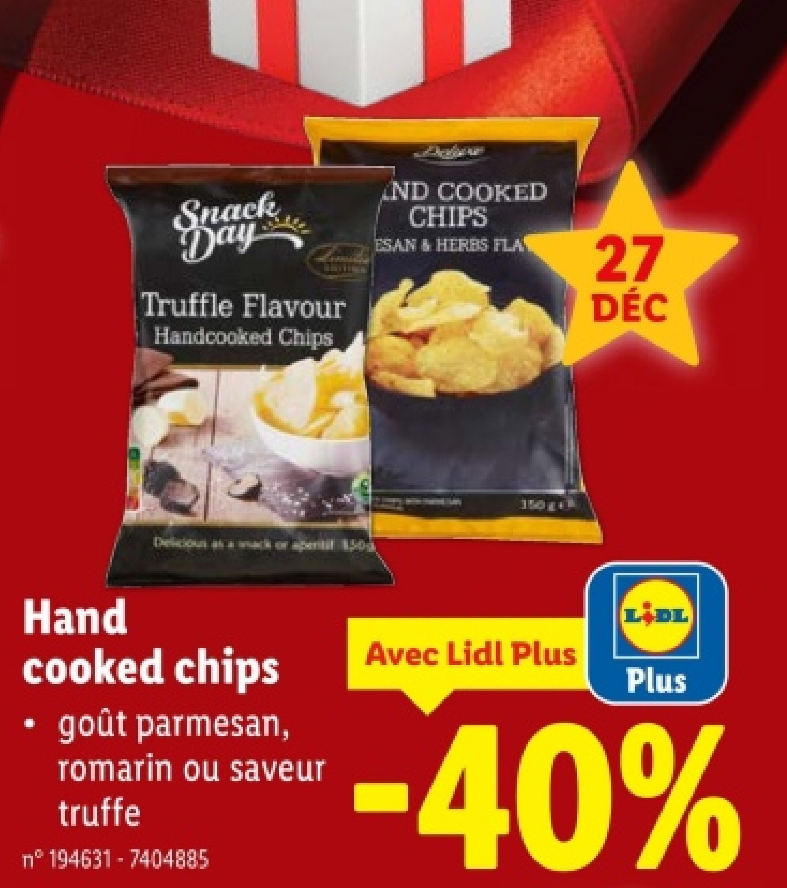 Hand LIDL Plus cooked chips | Chasseurs de promos