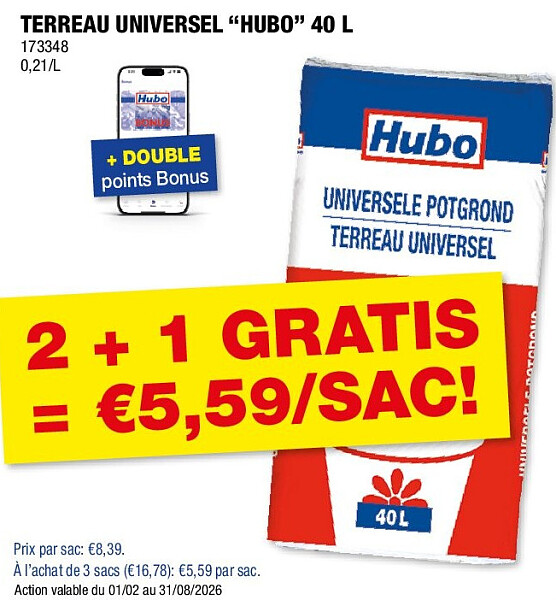 Toutes les promotions Hubo trouvées par nos Chasseurs de promos en mai 2026