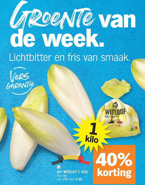 AH Witloof 1 kilo aanbieding : 2.39€ in plaats van 3.99€ | Promojagers